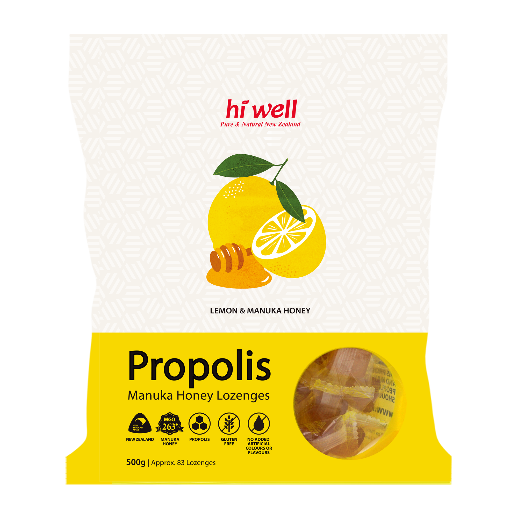 Propolis Manuka Honey Lozenges Lemon & Honey - Hi Well