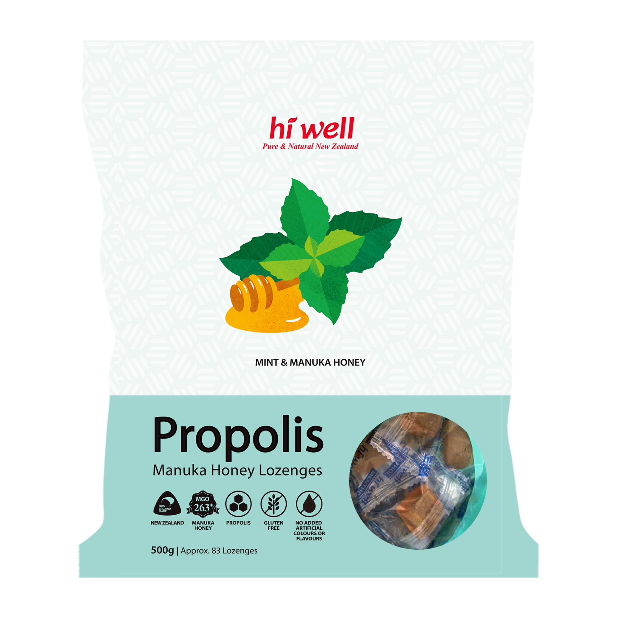 Propolis Manuka Honey Lozenges Mint - Hi Well